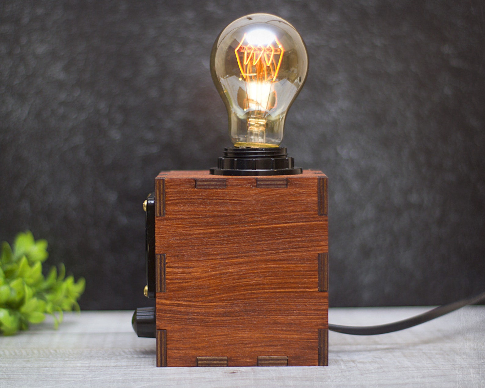 Meter Wood Lamp With Edison Bulb. Personalized Original - Etsy