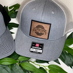 Customized Wood Veneer + Leather Patch Richardson Trucker Hat - Etsy