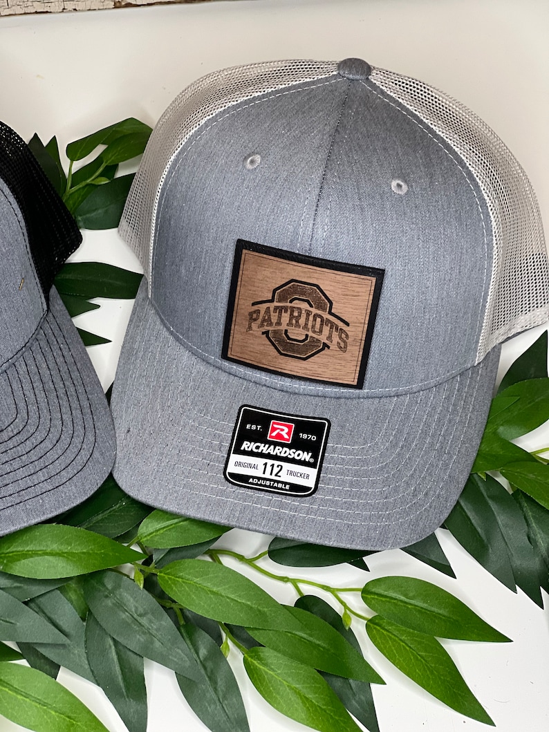 Customized Wood Veneer + Leather Patch Richardson Trucker Hat - Etsy