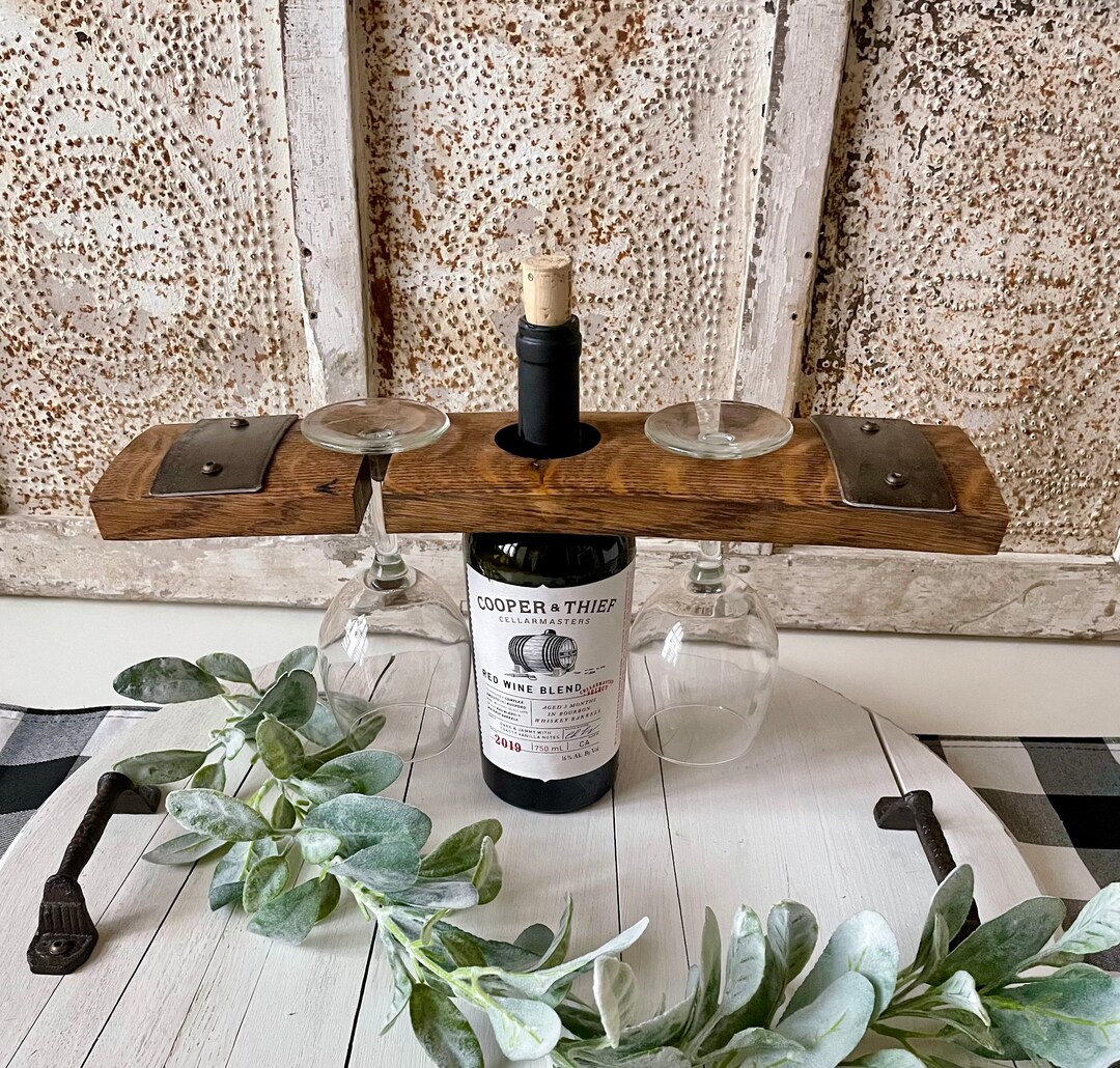 Wine Bottle Holder Made With Reclaimed Whiskey Bourbon Barrel Staves ...