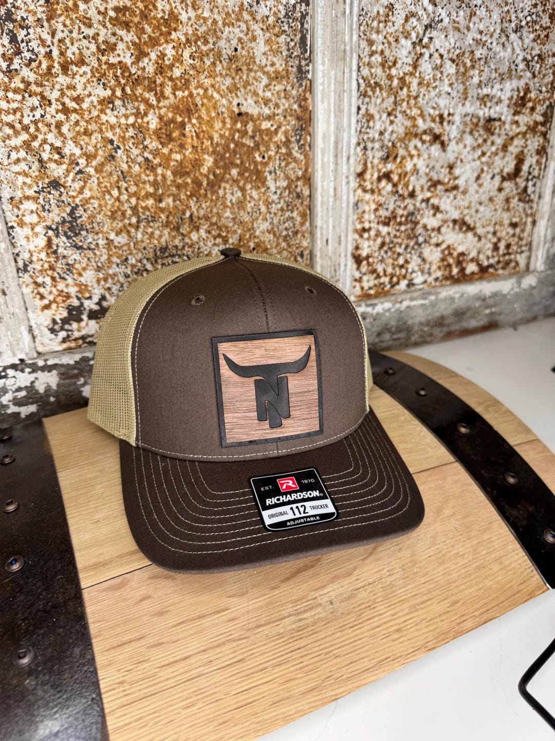 Customized Wood Veneer + Leather Patch Richardson Trucker Hat - Etsy