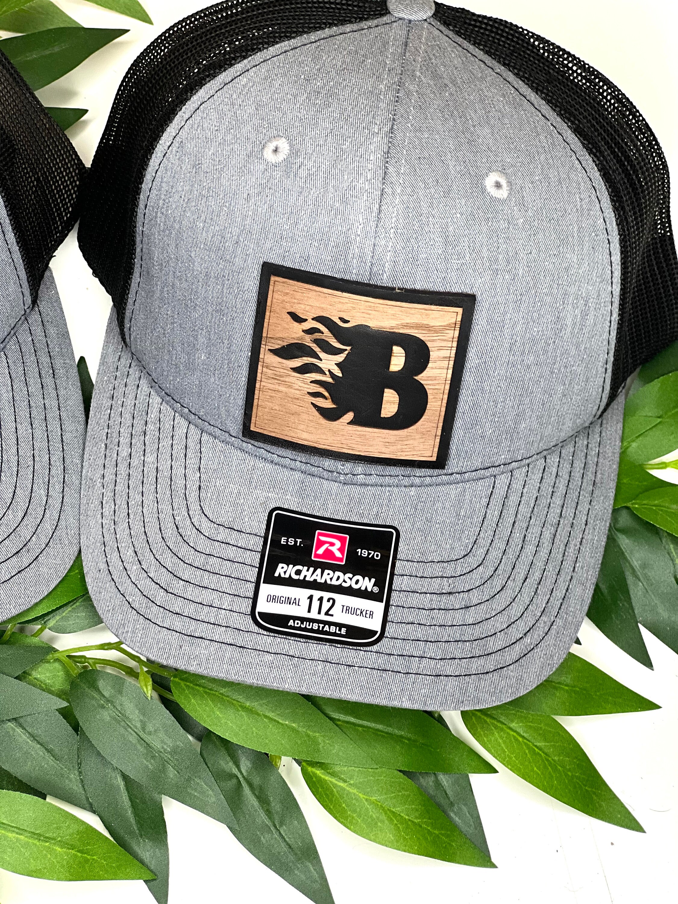 Customized Wood Veneer + Leather Patch Richardson Trucker Hat - Etsy