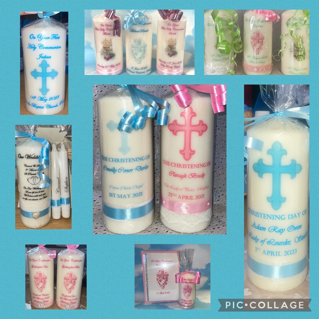Confirmation, 1st Holy Communion Personalised Candles - Etsy