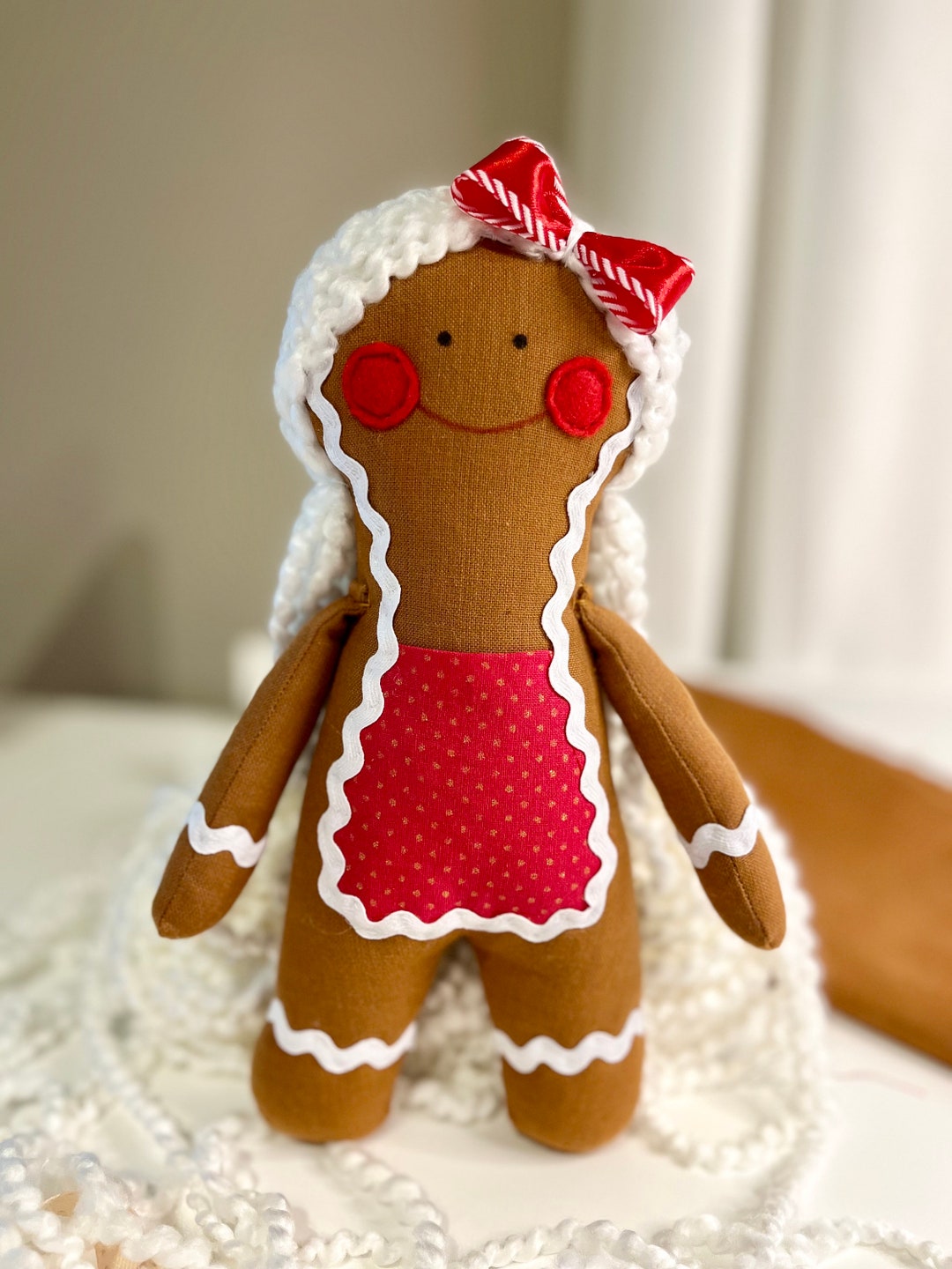 Gingerbread Doll Plushy, Handmade Doll, Rag Doll, Textile Doll ...