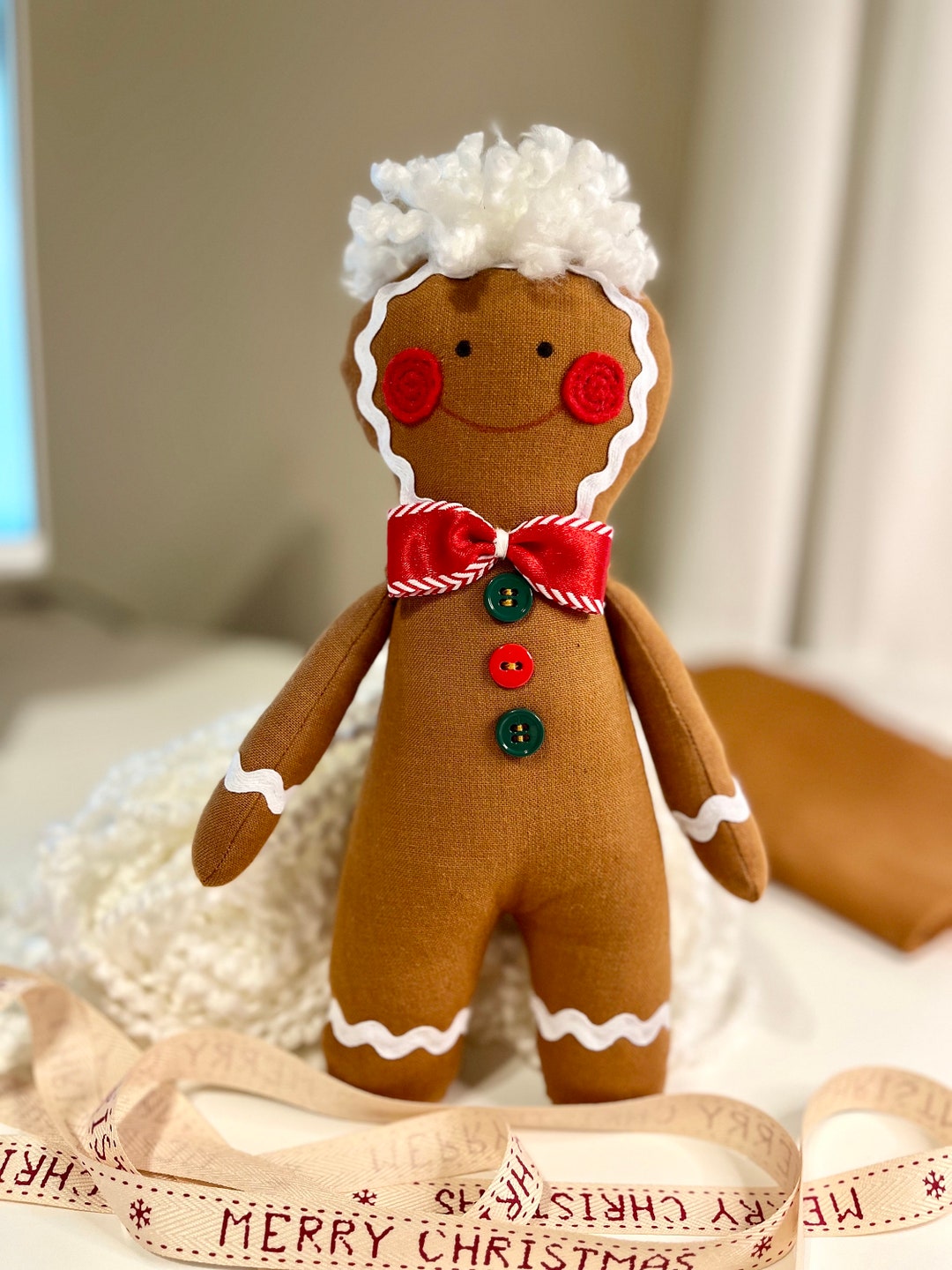 Gingerbread Doll Plushy, Handmade Doll, Rag Doll, Textile Doll ...