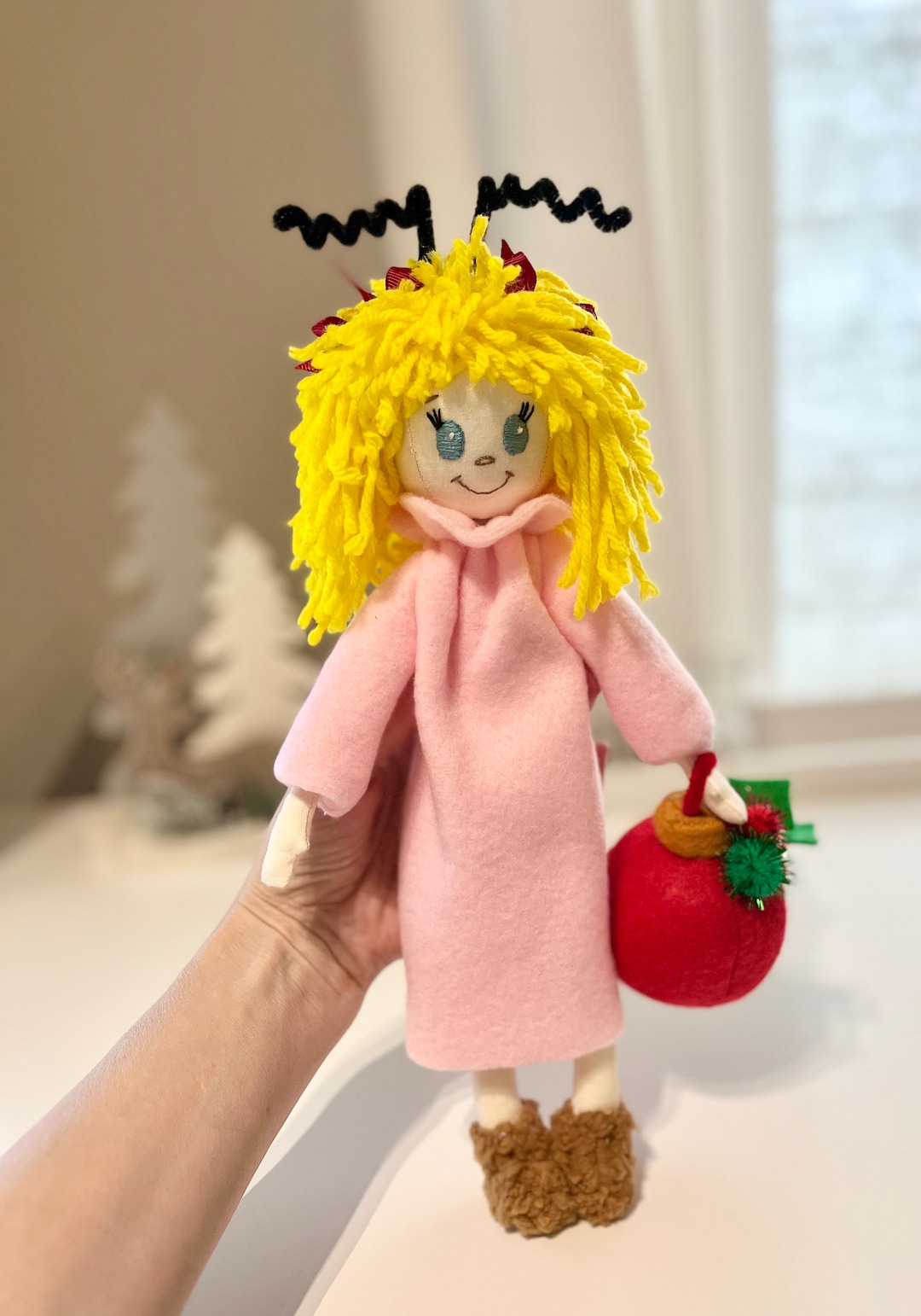 Cindy Lou Who Rag Doll Plushy Handmade Doll Textile Doll - Etsy