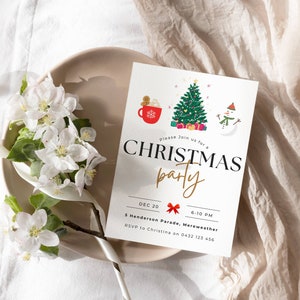 EDITABLE Christmas Party Invitation, Printable Christmas Invitation for ...