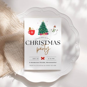 EDITABLE Christmas Party Invitation, Printable Christmas Invitation for ...