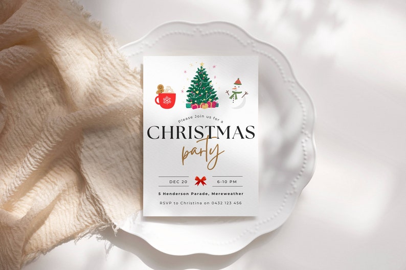 EDITABLE Christmas Party Invitation, Printable Christmas Invitation for ...