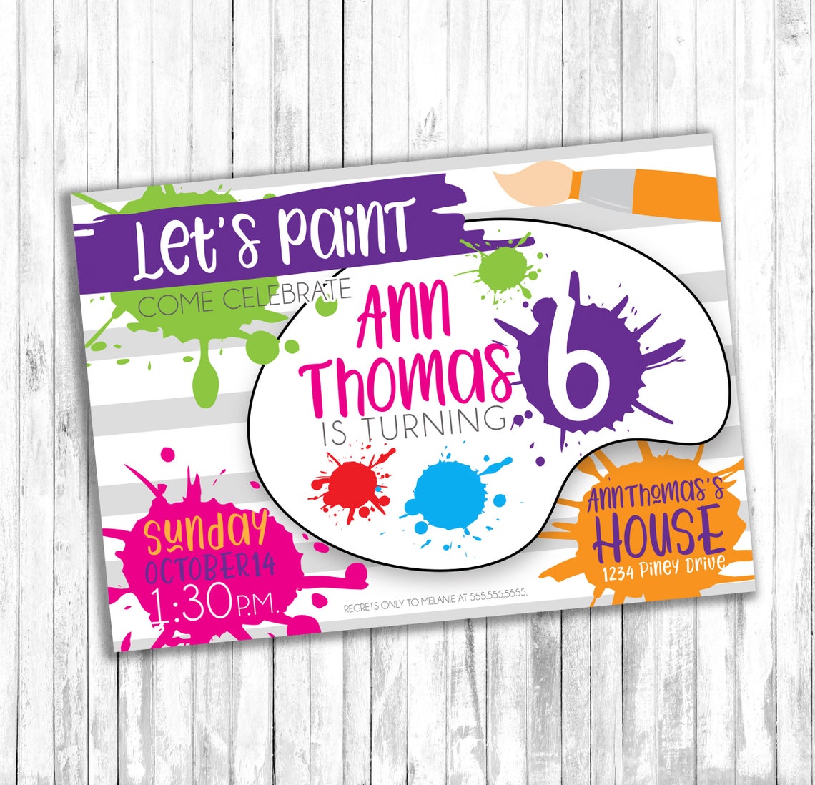 Digital Printable* - Paint Party, Splatter Paint, Paint Party Birthday ...