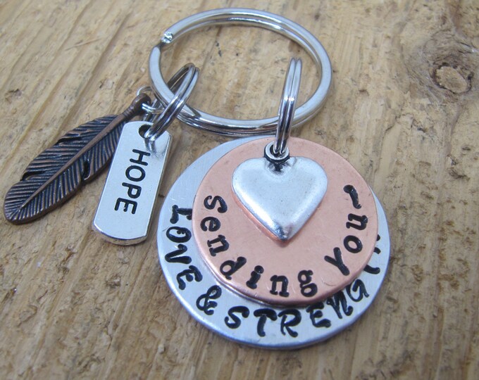 Hand Stamped Key Chain Cancer Jewelrygift for Cancer - Etsy
