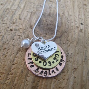 Retirement Jewelry, Retirement Gift, Gift for Retirement, Hand Stamped ...