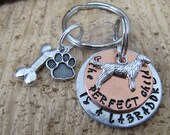 Labrador key chain hand stamped key chain Labrador jewelry | Etsy