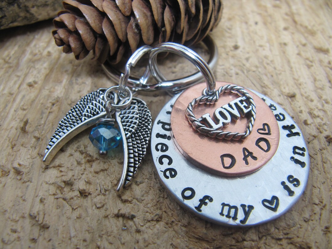 Memorial Key Chain,dad Memorial,mom Memorial,a Piece of My Heart is in ...