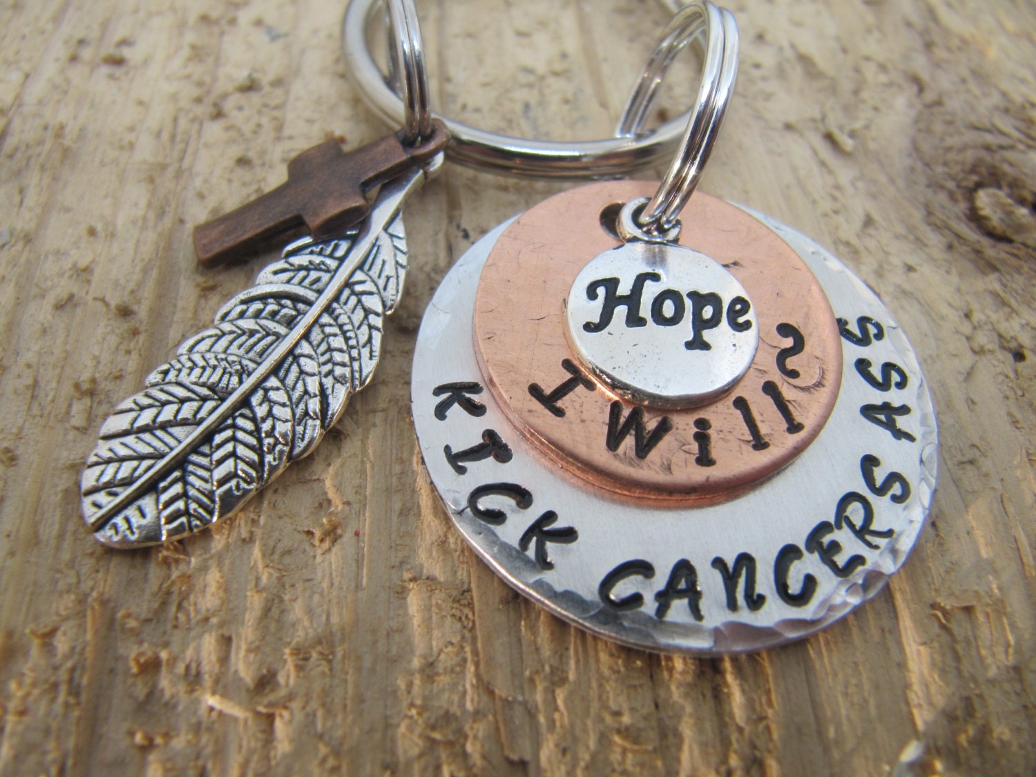 Hand Stamped Key Chain Cancer Jewelrygift for Cancer - Etsy