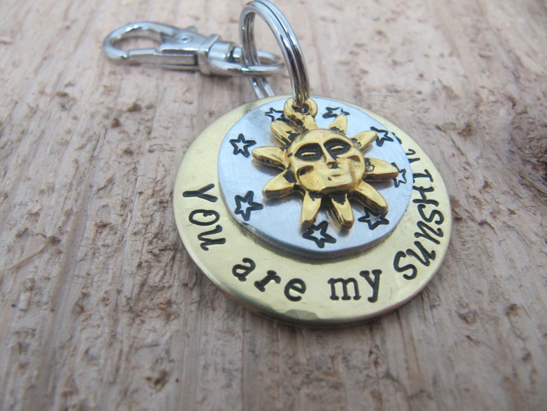 You Are My Sunshine Hand Stamped Key Chainbff Gift Sunshine - Etsy