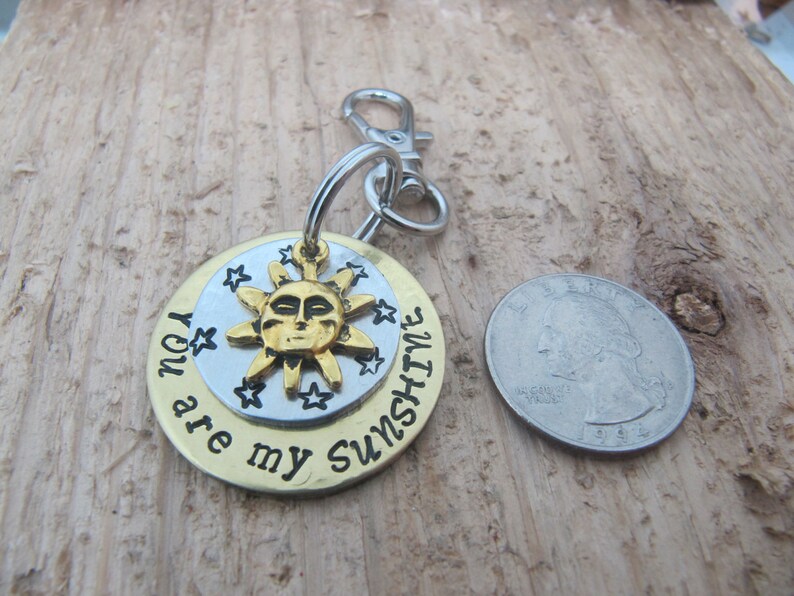 You Are My Sunshine Hand Stamped Key Chainbff Gift Sunshine - Etsy