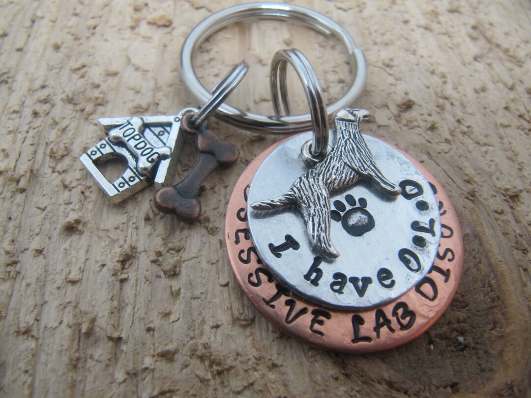 Labrador Key Chain, Hand Stamped Labrador Key Chain, Labrador Jewelry ...