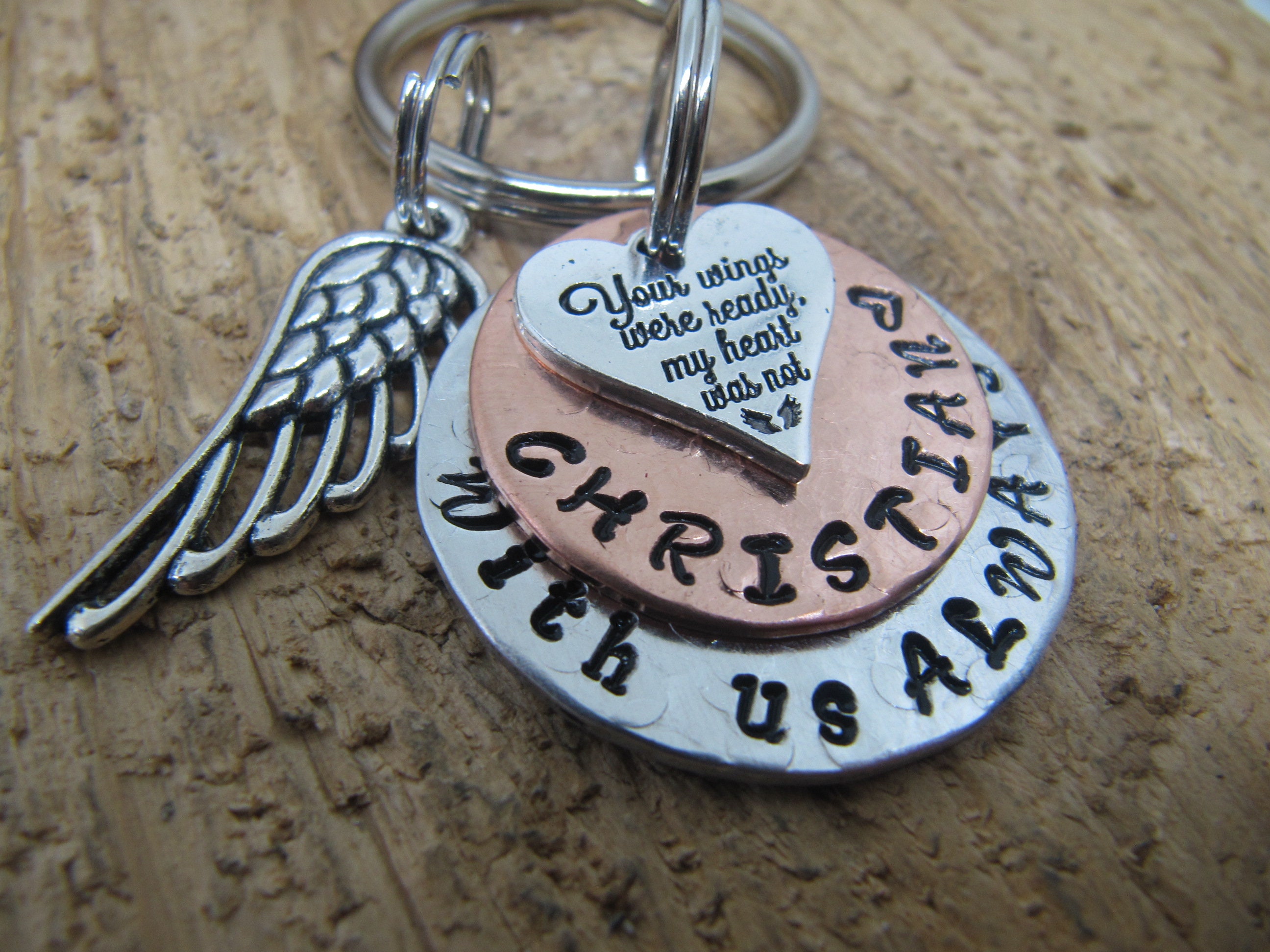 Hand Stamped Memorial Key Chain Loss of Loved One Memorial - Etsy
