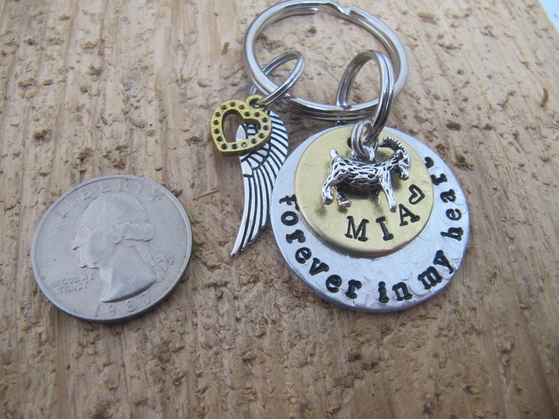 Goat Memorial Key Chainhand Stamped Goat Key Chain Goat | Etsy