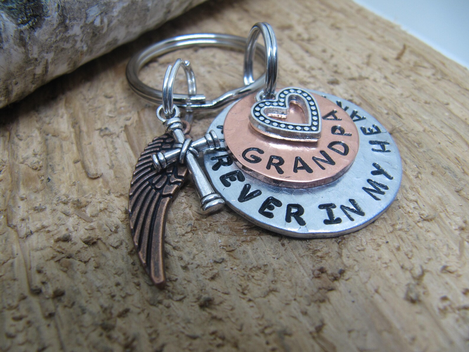 Grandpa Memorial Memorial Key Chain Loss of Grandpa Key - Etsy