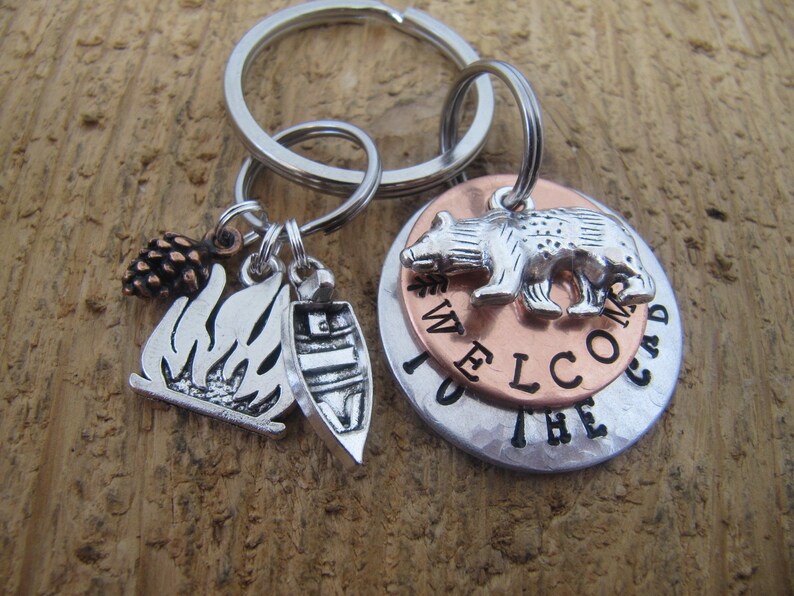 Lake Key Chain Cabin Key Chain Welcome to the Cabin Hand - Etsy