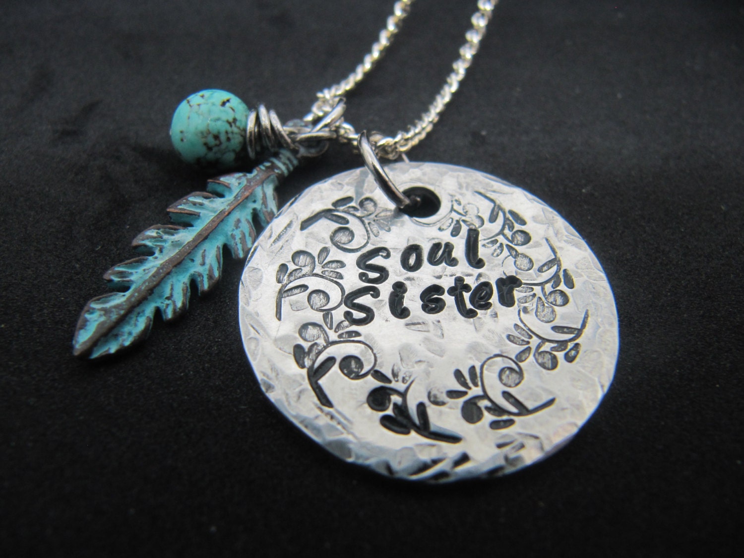 Soul Sisters necklace hand stamped Soul Sisters necklace | Etsy