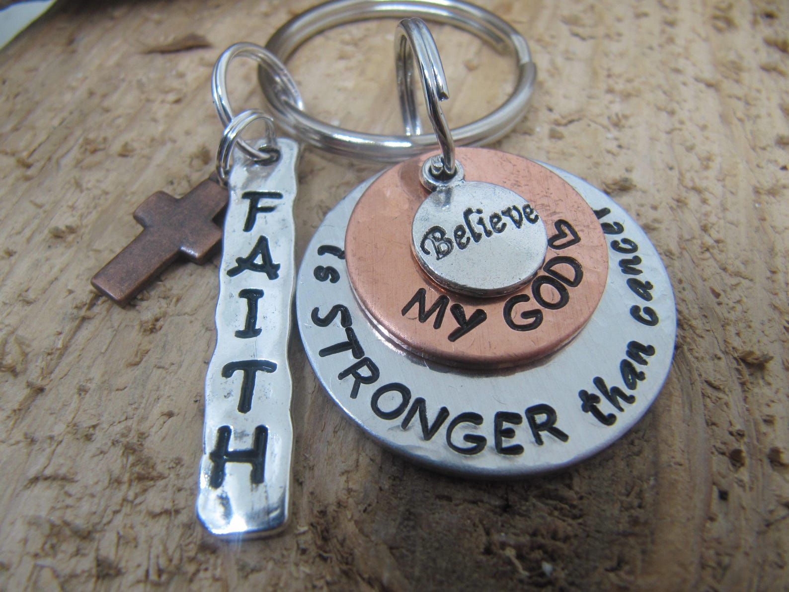 Hand Stamped Key Chain Cancer Jewelrygift for Cancer - Etsy