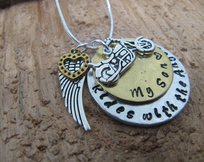 Motorcycle Memorial Necklace, Memorial for Son, Memorial for Dad ...