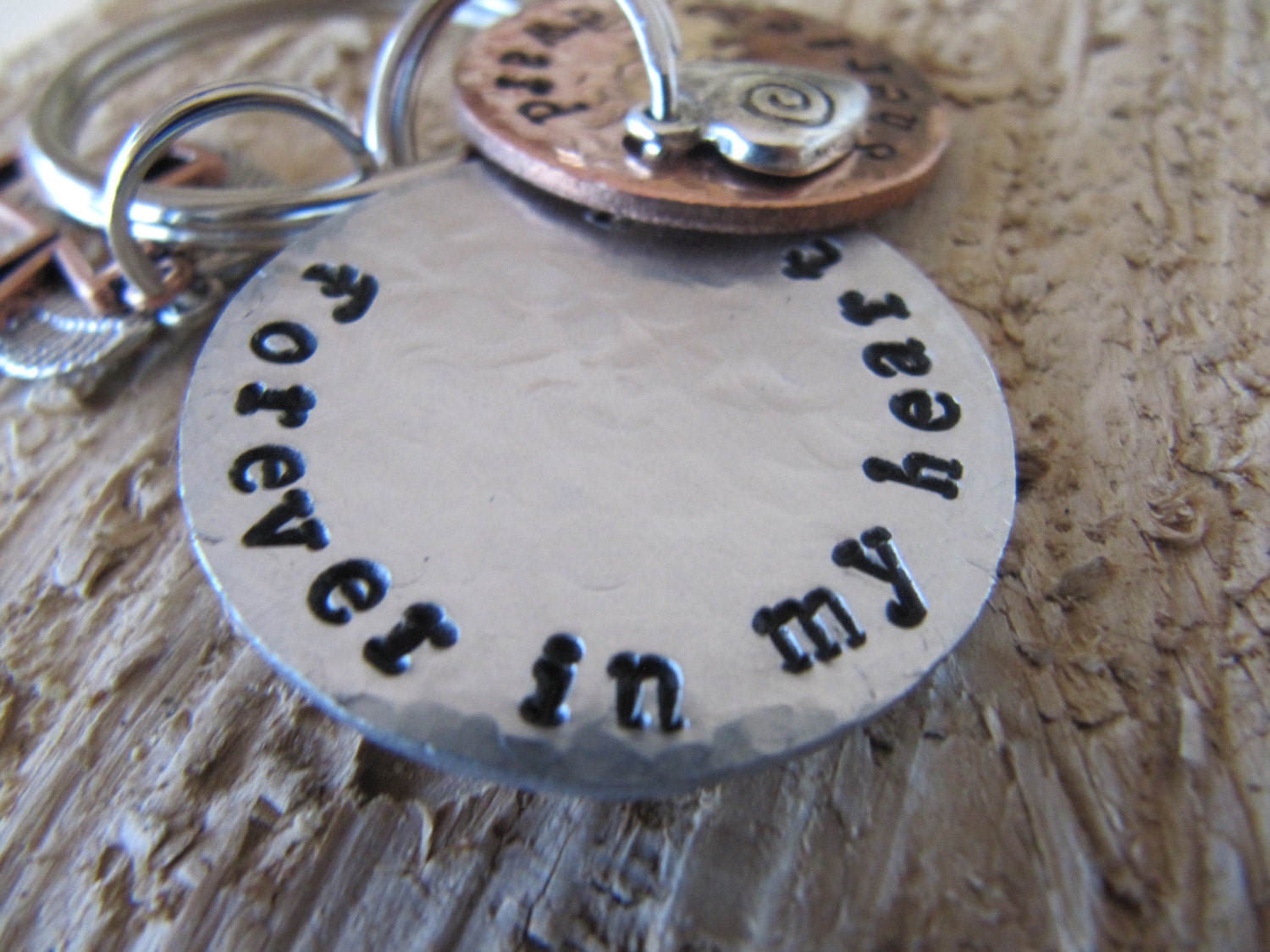 Memorial key chain//Dad memorial//Mom memorial//hand stamped | Etsy