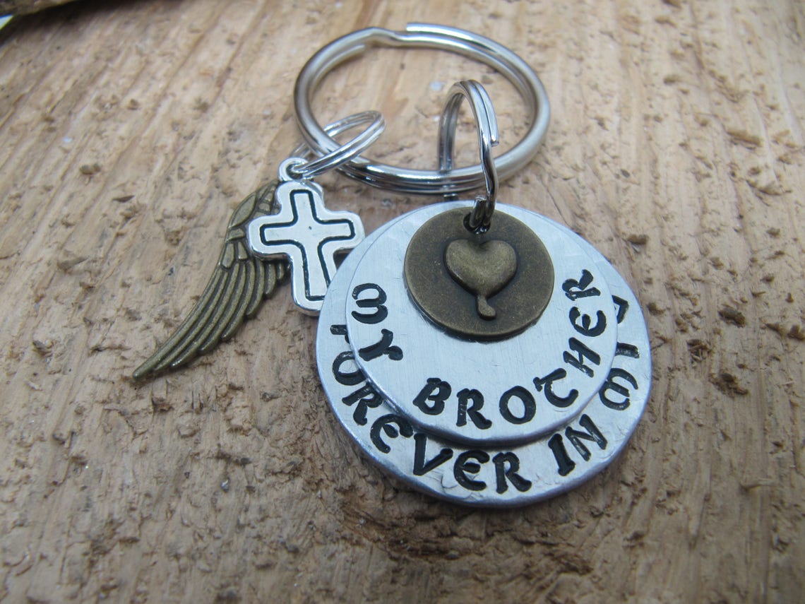Brother Memorial, Memorial Key Chain , Loss of Brother, Key Chain for ...