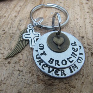 Brother Memorial, Memorial Key Chain , Loss of Brother, Key Chain for ...