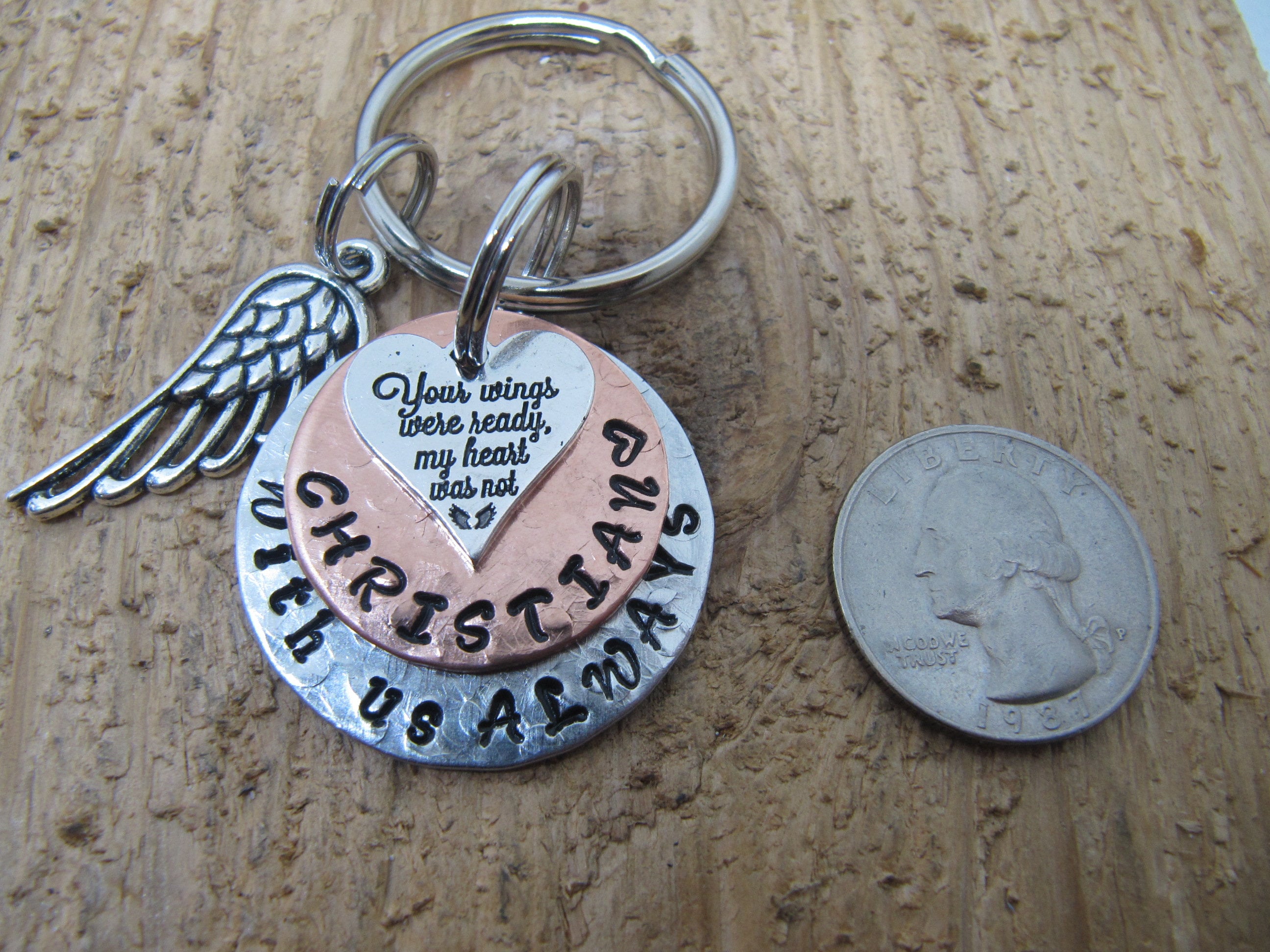 Hand Stamped Memorial Key Chain Loss of Loved One Memorial - Etsy