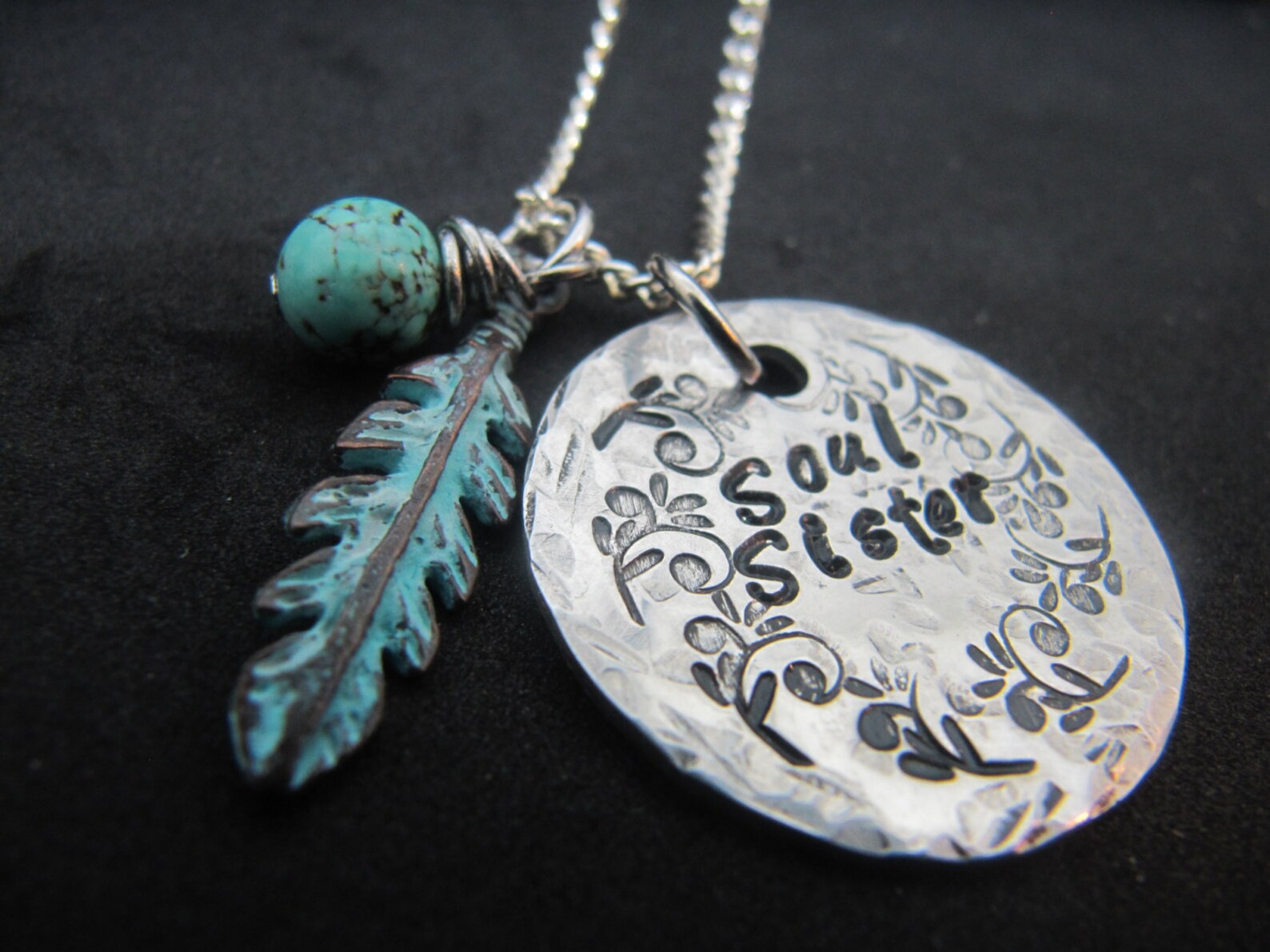 Soul Sisters Necklace, Hand Stamped Soul Sisters Necklace, Soul Sister ...