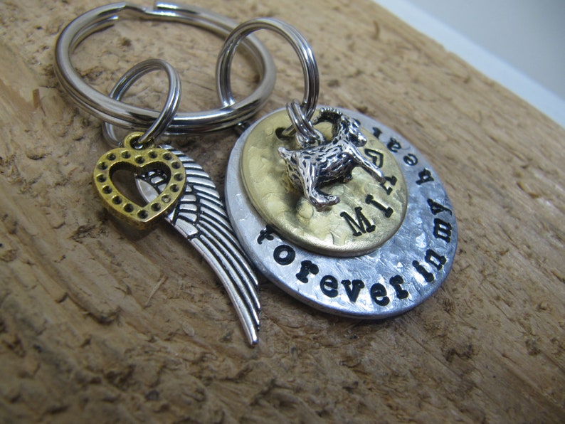Goat Memorial Key Chainhand Stamped Goat Key Chain Goat | Etsy