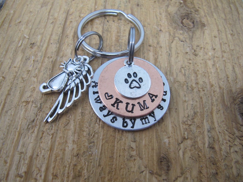Cat Memorial Key Chainhand Stamped Pet Key Chain cat | Etsy