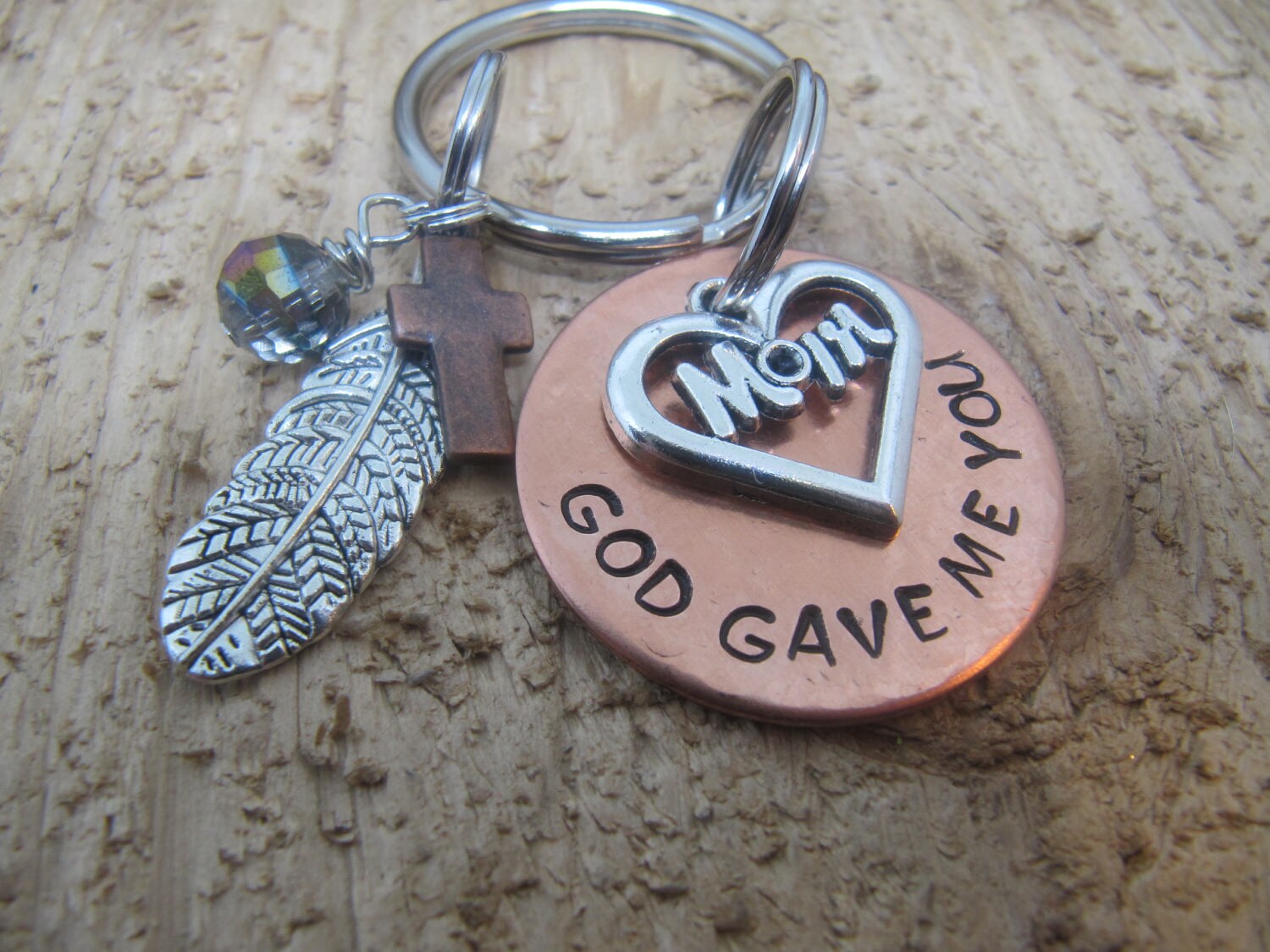 Gift for Mom Mothers Day Hand Stamped Key Chain for Mom. - Etsy