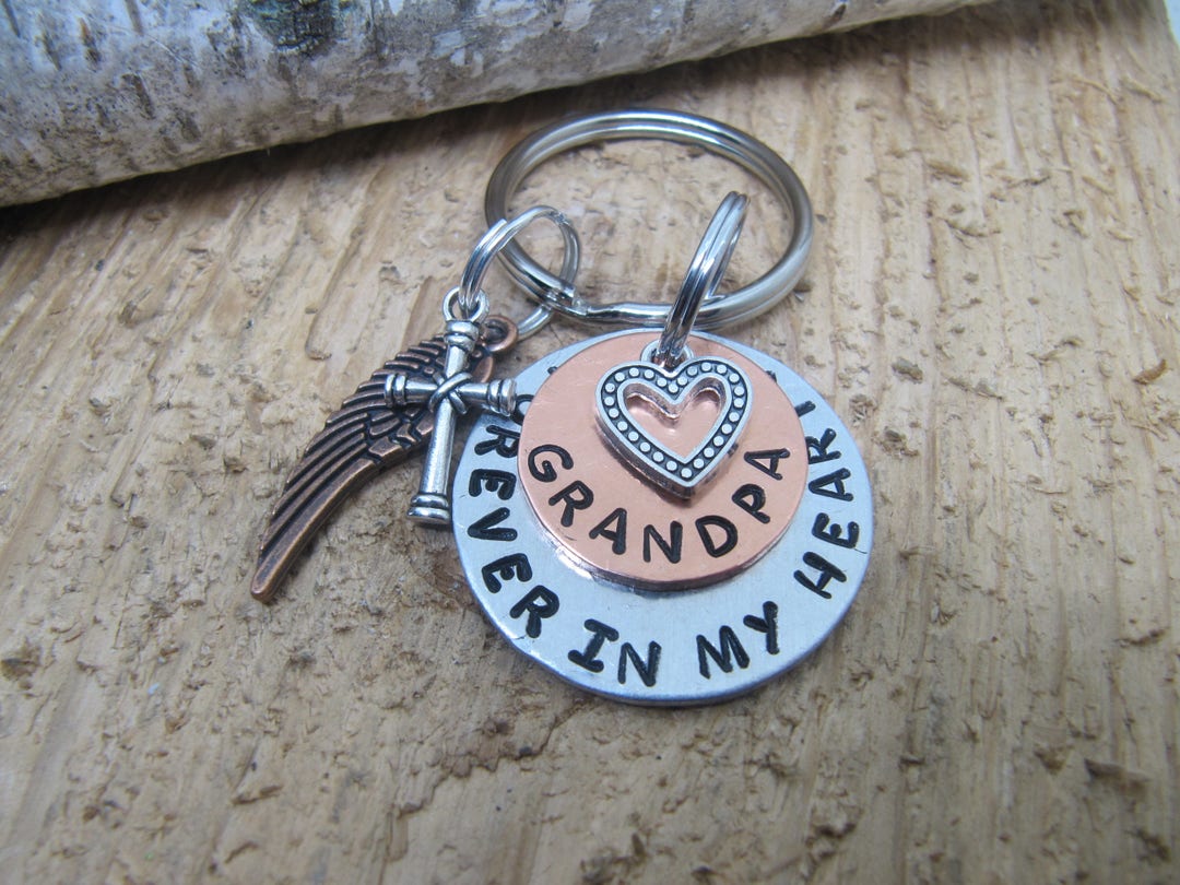 Grandpa Memorial, Memorial Key Chain , Loss of Grandpa, Key Chain for ...