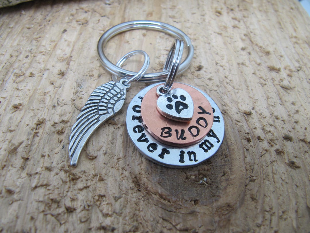 Pet Memorial Keychain//hand Stamped Pet Key Chain//dog Memorial ...