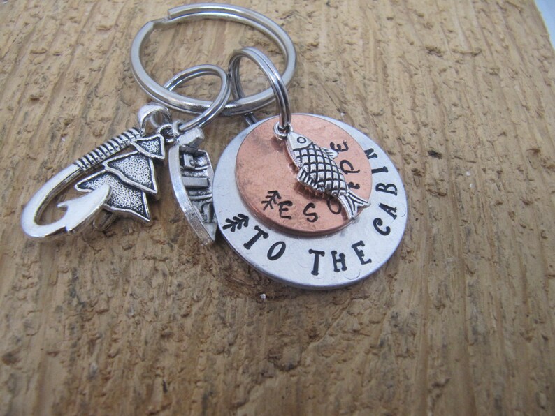 Lake Key Chain Cabin Key Chain Escape to the Lake Hand - Etsy
