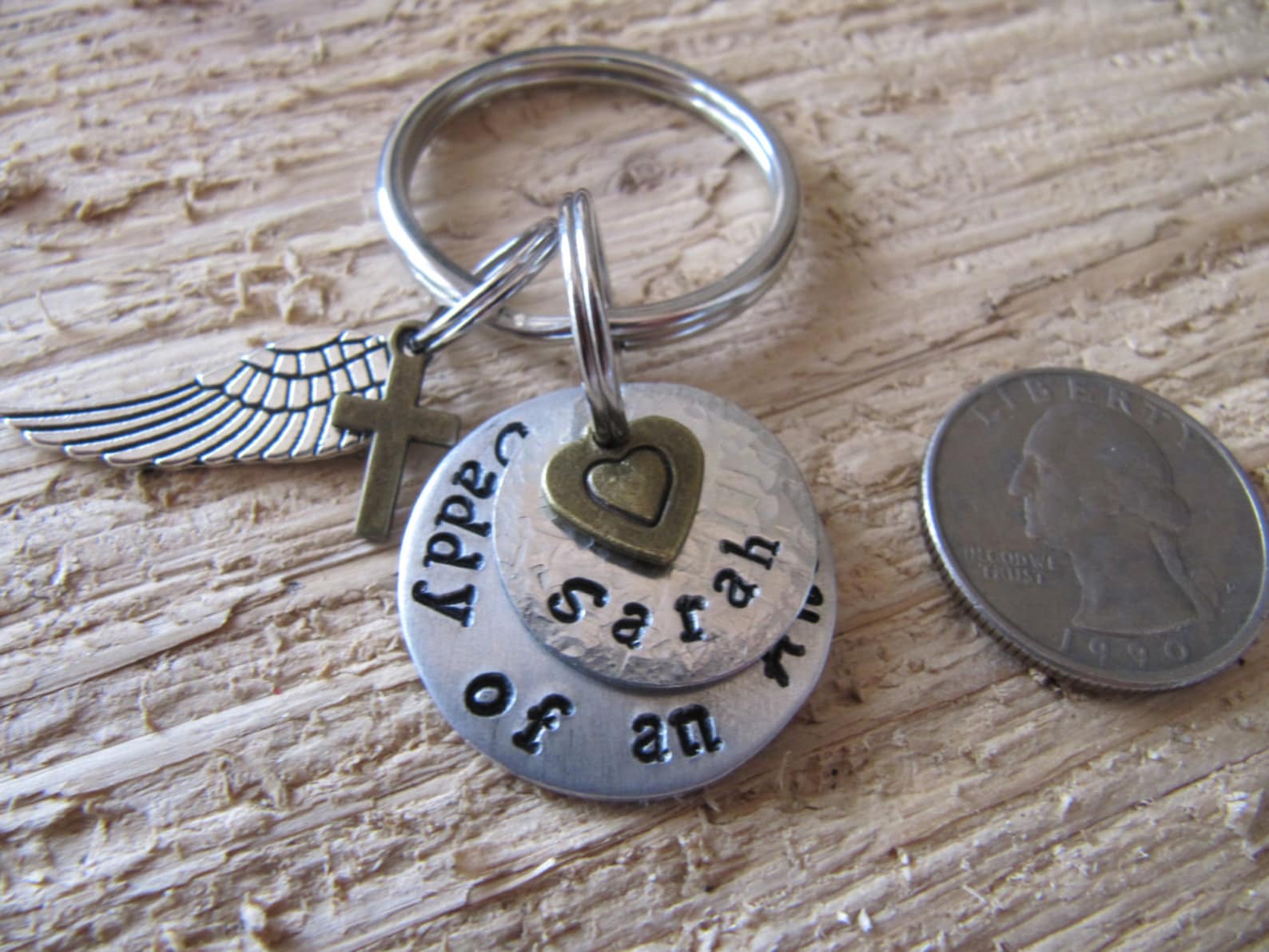Daddy of an Angel//hand Stamped Keychain//loss of Child//stillborn Gift ...