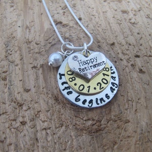 Retirement Jewelry, Retirement Gift, Gift for Retirement, Hand Stamped ...