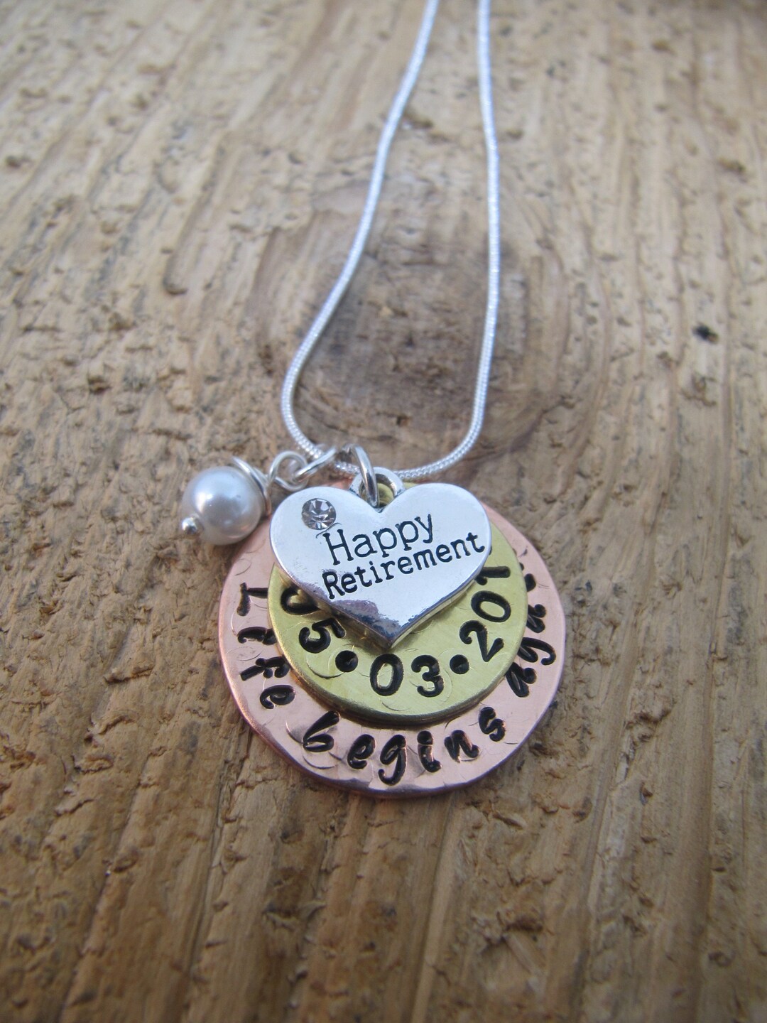 Retirement Jewelry, Retirement Gift, Gift for Retirement, Hand Stamped ...