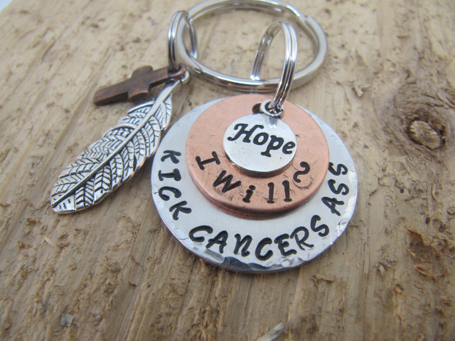 Hand Stamped Key Chain Cancer Jewelrygift for Cancer - Etsy