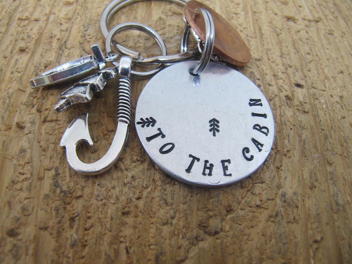 Lake Key Chain Cabin Key Chain Escape to the Lake Hand - Etsy