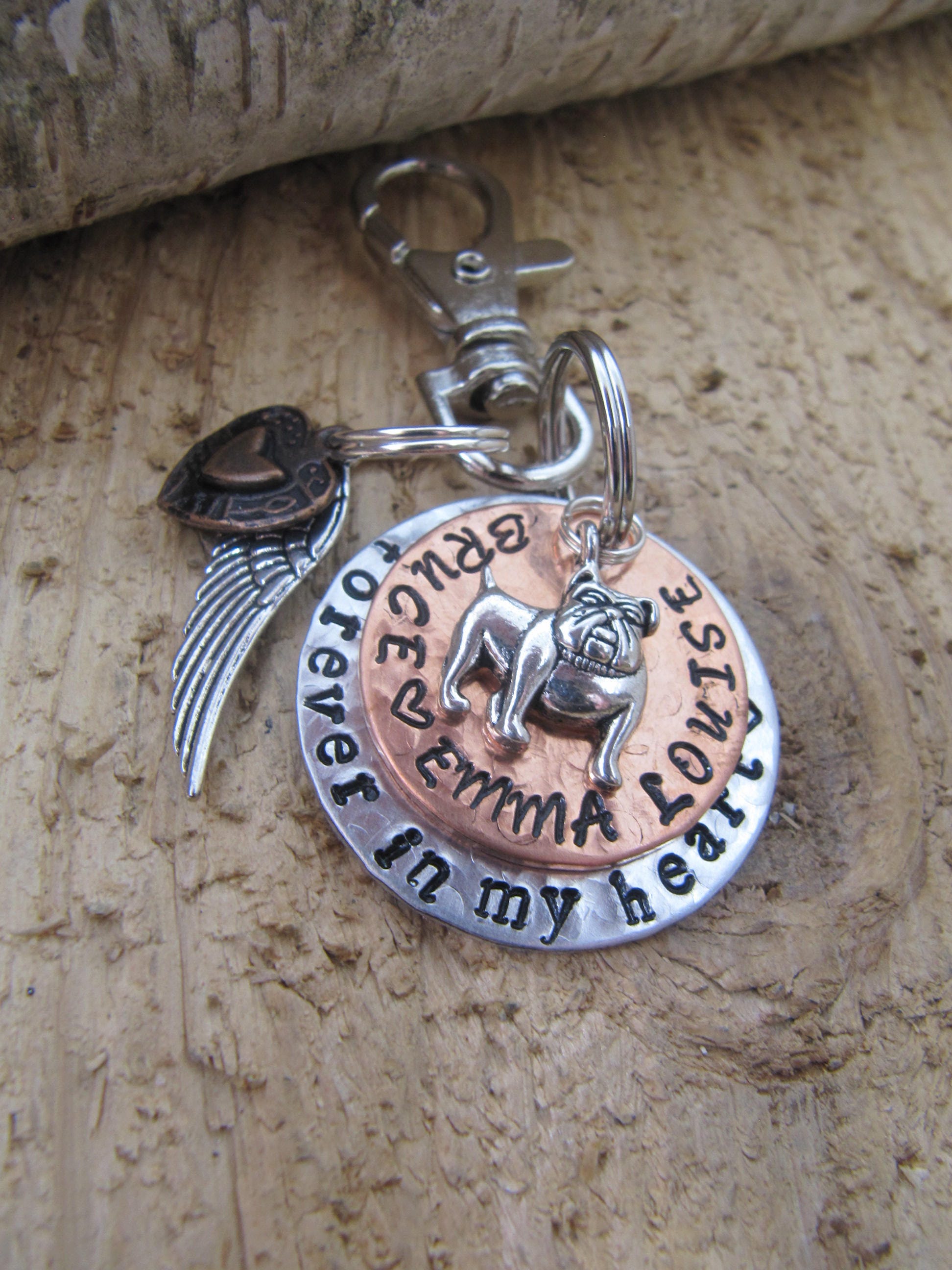 Pet Memorial Key Chain Bulldog English Bull Dog Dog - Etsy