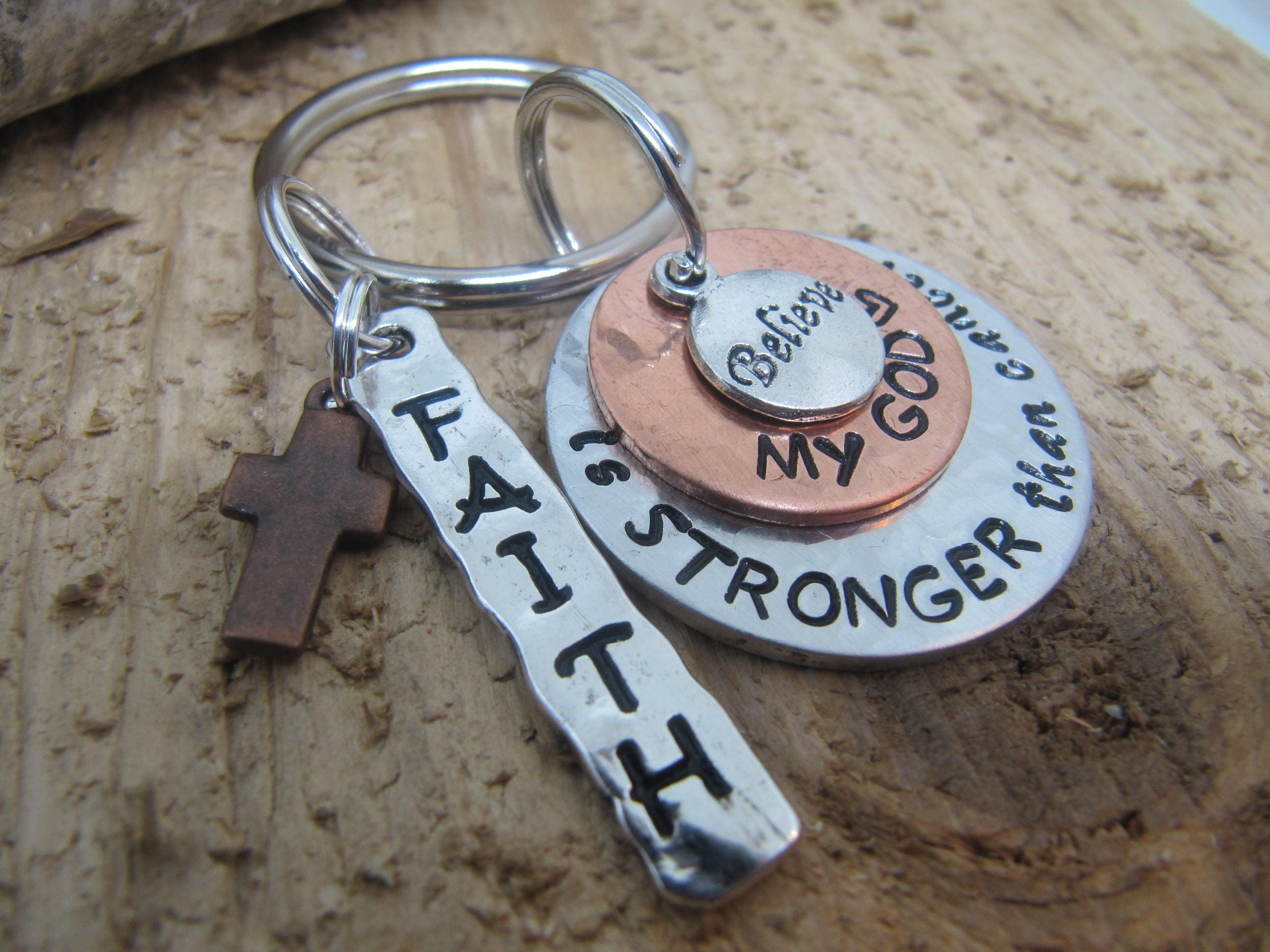 Hand Stamped Key Chain Cancer Jewelrygift for Cancer - Etsy