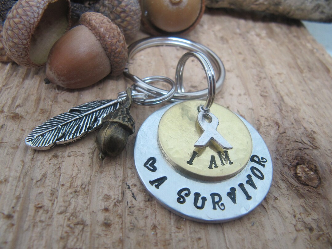Hand Stamped Key Chain, Cancer, Jewelry,gift for Cancer Patient, I Am a ...