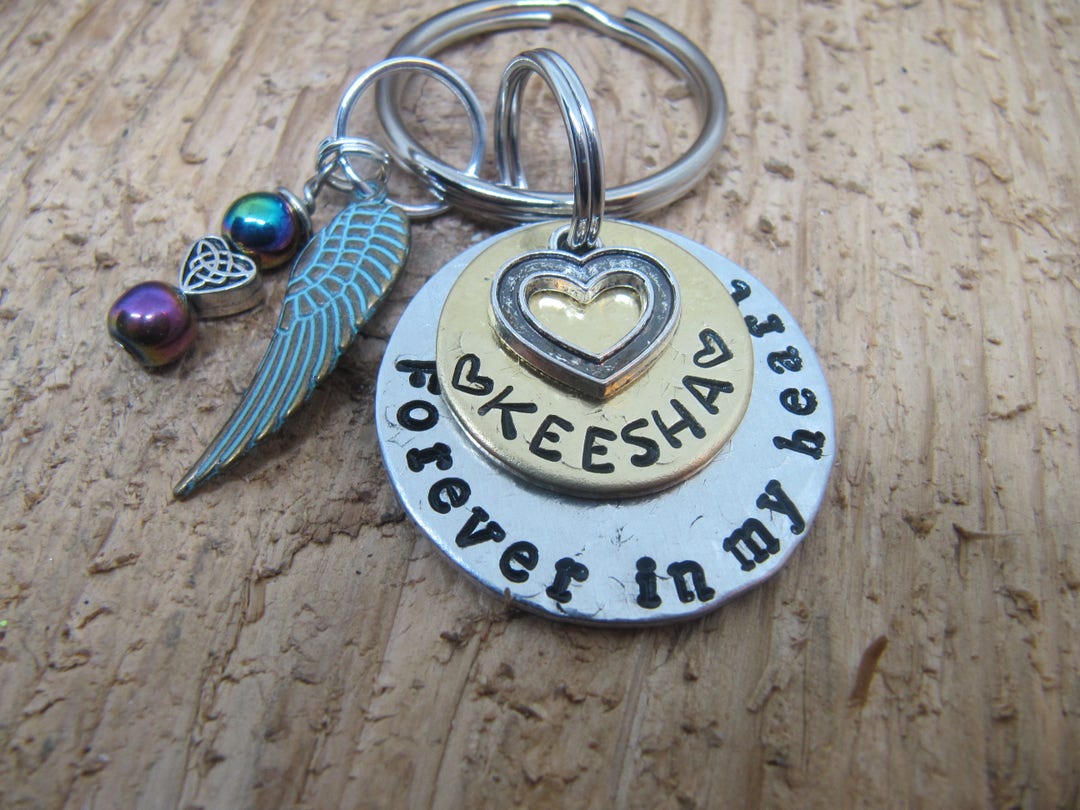 Hand Stamped Key Chain,death of Loved One, Memorial Key Chain ...