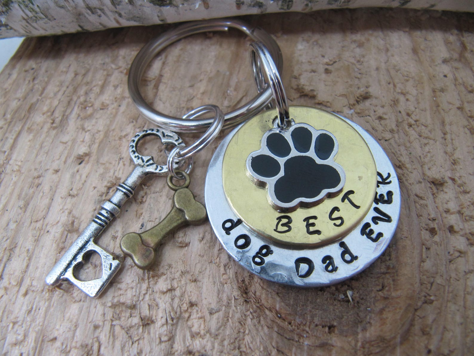 Best Dog Dad,gift for Dad,dog Dad, Hand Stamped Key Chain, Fathers Day ...